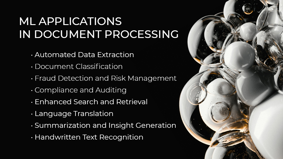 Machine Learning And Text Analysis For Document Processing